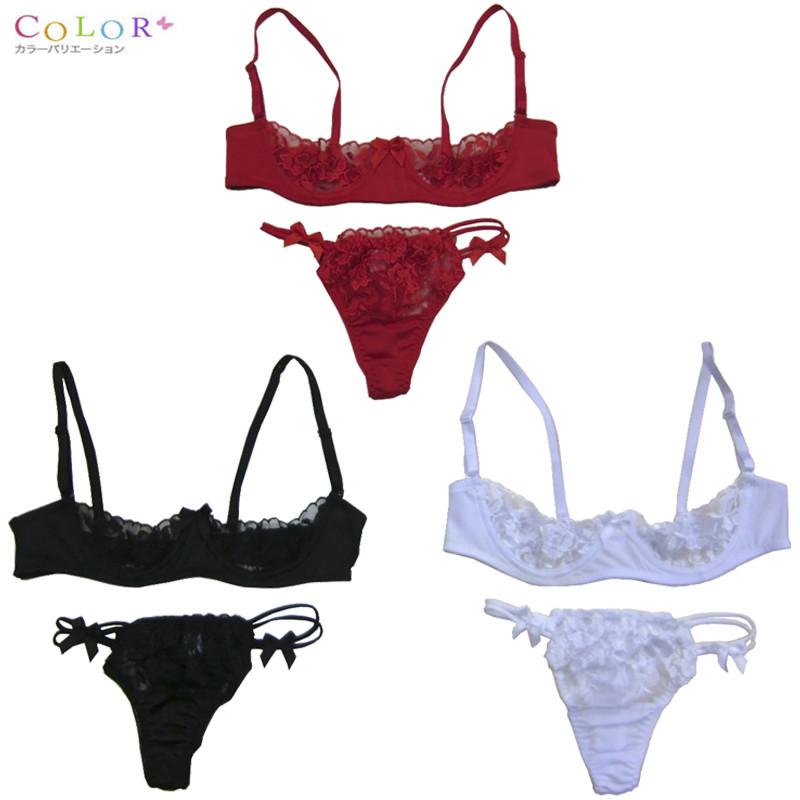 [フォレスト] 透けるチュールレースハーフカップブラ＆脇ループTバックショーツセット 9918 : らっきいどう - 通販 - Yahoo!ショッピング