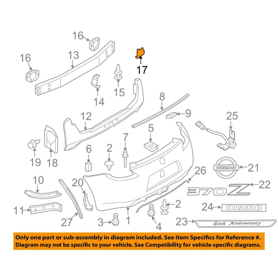 【並行輸入品】NISSAN (日産) 純正部品 カバー リア バンパー フェアレディ Z 品番85010 1EA0A Genuine ...