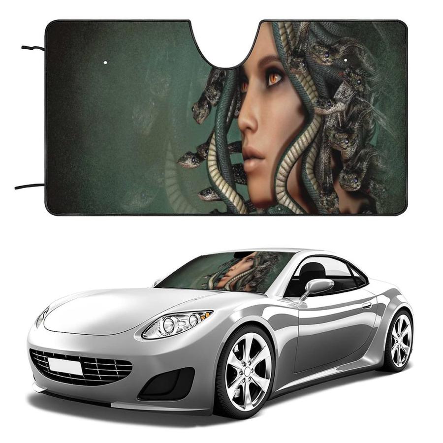 FunnyStar Greek Mythology Medusa Car Windshield Sun Shade Foldab 並行輸入品 ...