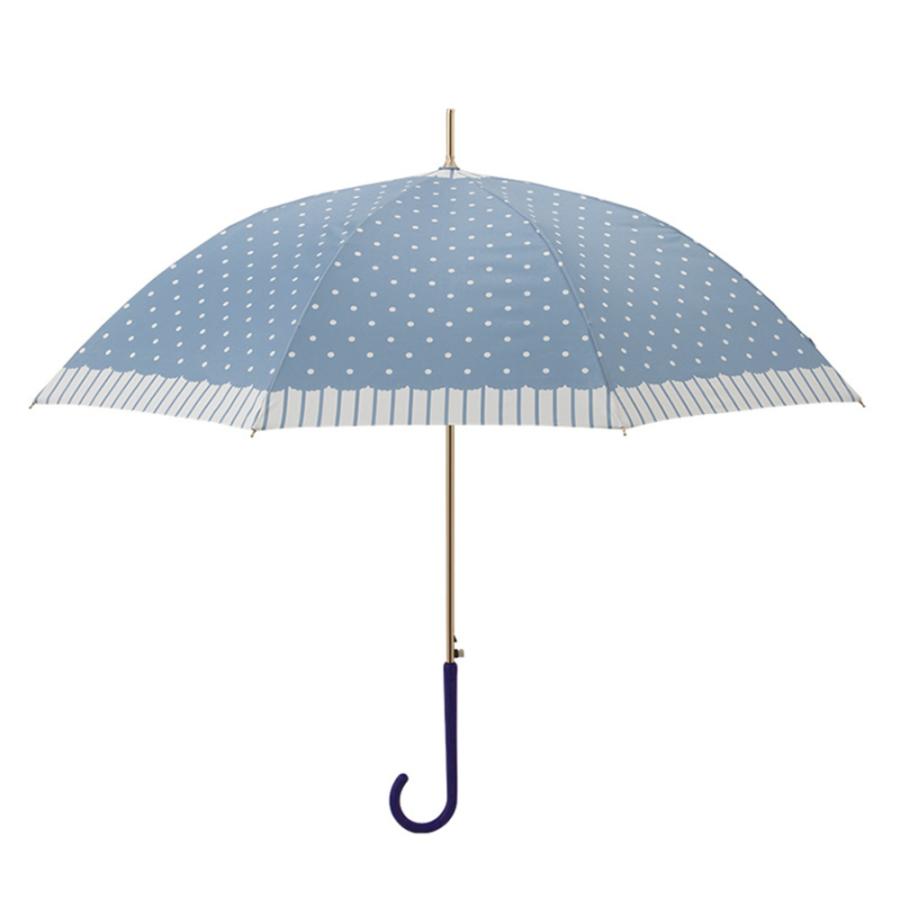 ☆ ドットストライプブルー 傘 レディース ジャンプ 通販 はっ水 撥水 @quas hack アクアスハック 超撥水 60cm 8本骨 aquas hack グラスフ ...