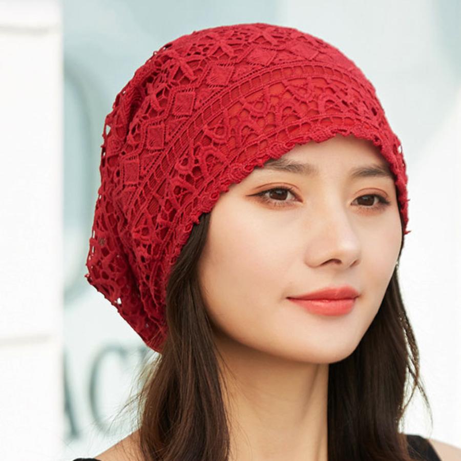 ☆ レッド 帽子 レディース kbeanie11 レースヘアキャップ レース ケア帽子 医療用帽子 ヘアキャップ 通気性 : BACKYARD FAMILY 雑貨タウン - 通販 ...