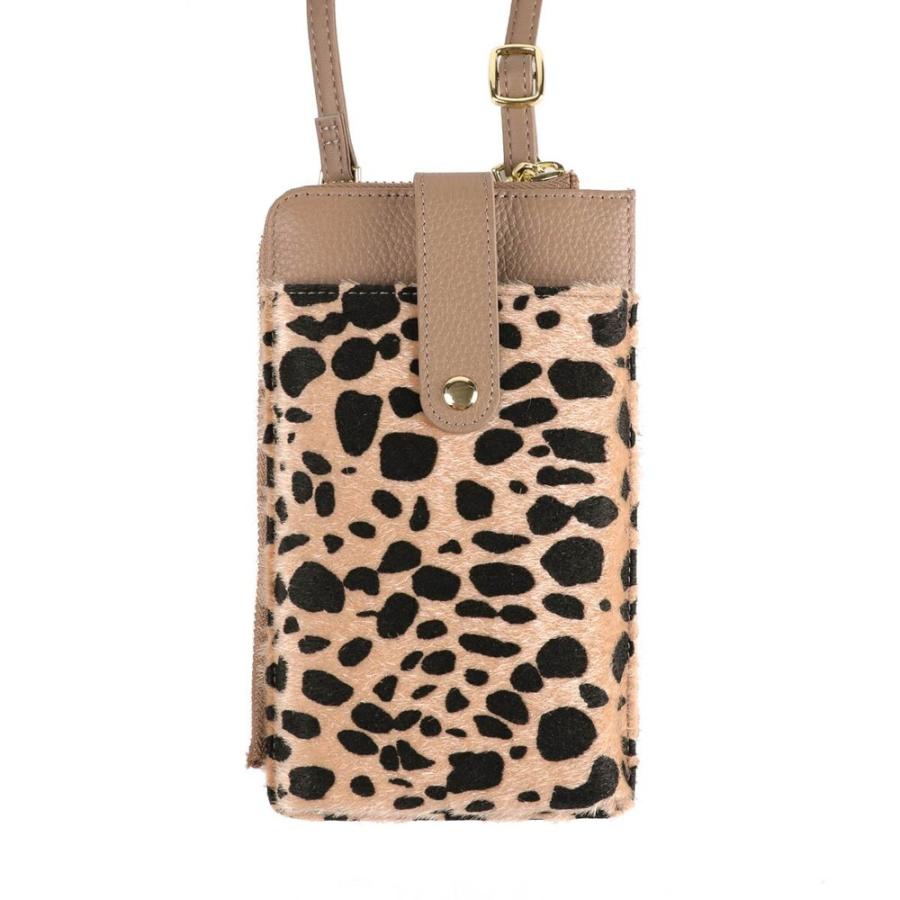 ☆ グレーベージュxLBRダルメシアン LIZDAYS トップレザースマホ＆ウォレットバッグ リズデイズ スマホポーチ lz-69103 ...