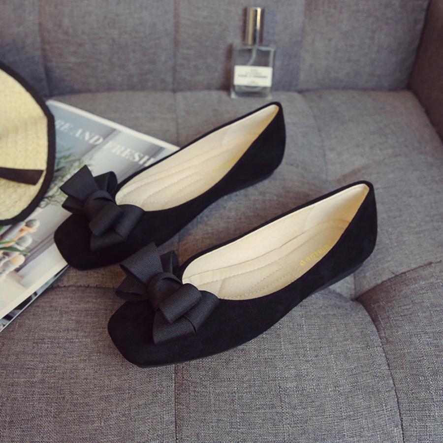 ☆ ブラック 36(23.0cm) リボンパンプス ローヒール パンプス フラットシューズ スクエアトゥ レディース : BACKYARD FAMILY 雑貨タウン - 通販 - Yahoo ...