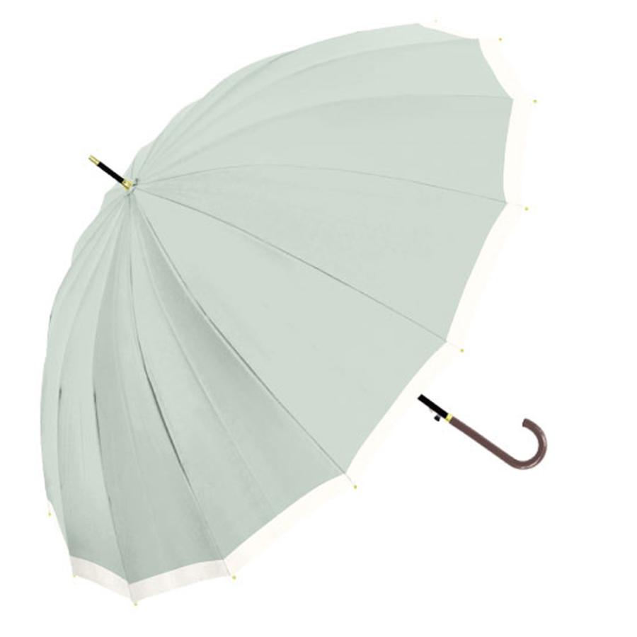☆ ミントグリーン Natural basic レディース 傘 55cm 16本骨 Basic ナチュラルベーシック 長傘 雨傘 : BACKYARD FAMILY 雑貨タウン - 通販 ...