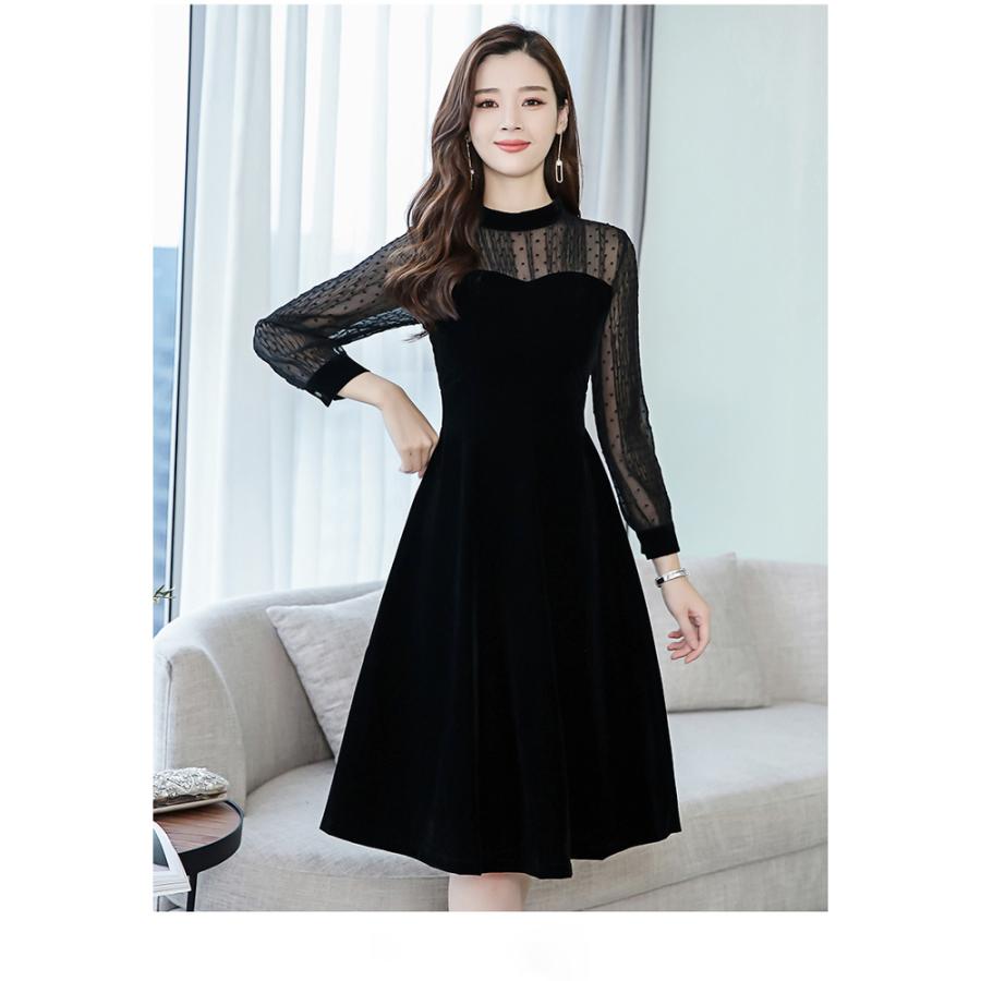 ☆ ブラック L シースルーワンピース ドレス pk0822 刺繍 ワンピース ドレスワンピース フォーマル 長袖 シースルー ひざ丈 : BACKYARD FAMILY 雑貨タウン - 通販 ...