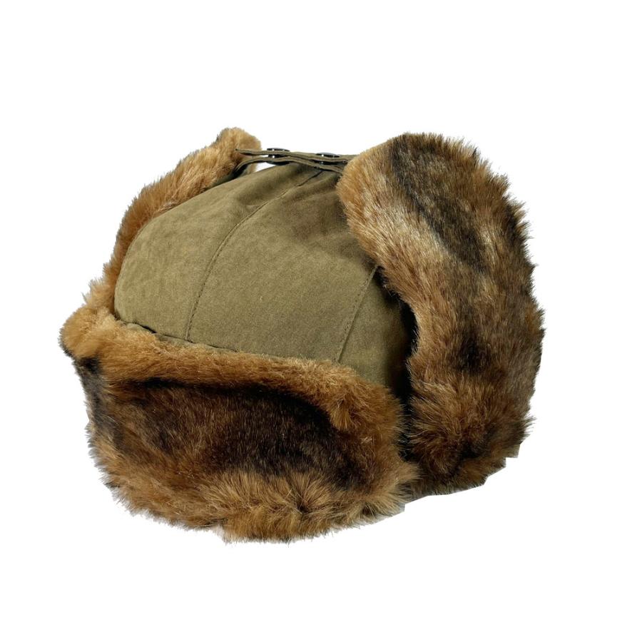 ☆ カーキ ReqHatter 802 フェイクスエードフライトキャップ フライトキャップ ファー RH802 レックハッター ...