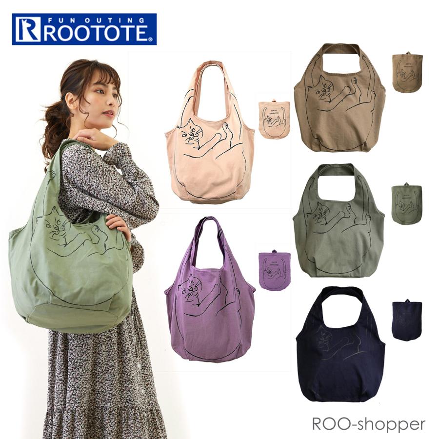 Peche ルートート ROOTOTE 2672 NA.ルーショッパー.マルシェ-B トートバッグ rootote エコバッグ 洗える 折りたたみ 猫 ネコ ねこ : BACKYARD ...