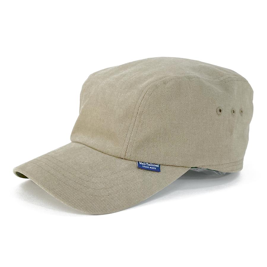 Beige WORK CAP STANDARD 帽子 キャップ つば ぼうし ミリタリーキャップ ワークキャップ サイズ調節可能 バックル付き ...