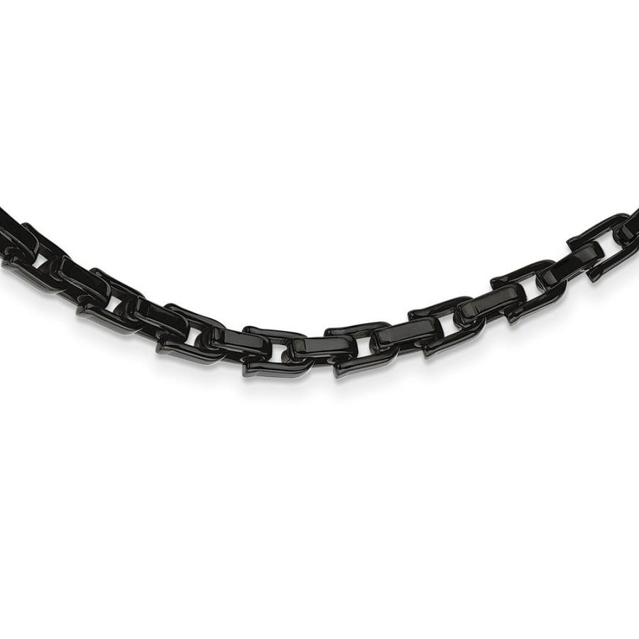 Stainless Steel Black IP plated Necklace Chain with Secure Lob 並行輸入品 ...