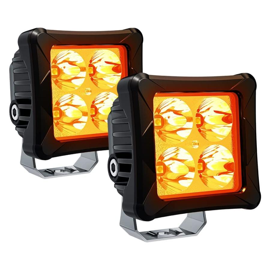 4WDKING LEDポッド スポット アンバーイエローライト Amber 3 Inch LED Pods Cub 並行輸入品 : ラッキー ...