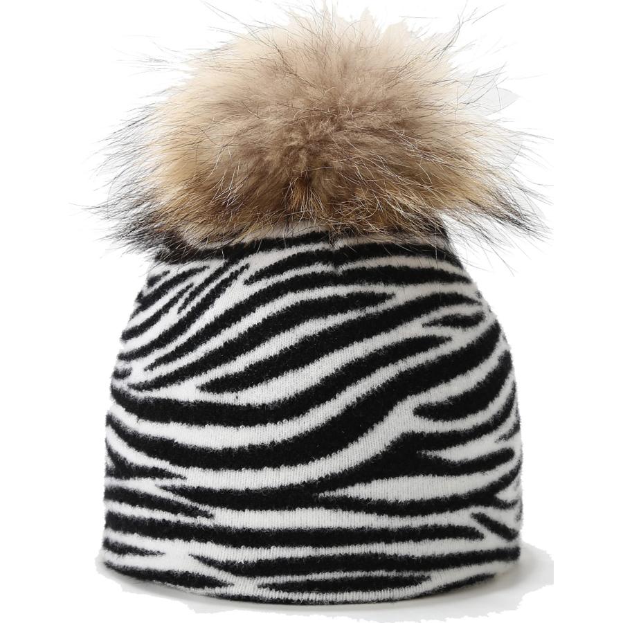 Joylife Animal Print Beanie Hat with Fur Pom Fashion Knitted 並行輸入品 : ラッキー39ストア - 通販 - Yahoo!ショッピング