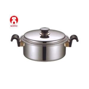 本間製作所／仔犬印 サバティーニ 両手鍋19cm 16219 （電磁調理器対応・IH対応・7層クラッド鋼・業務用・厨房用品） : キッチン応援 ...