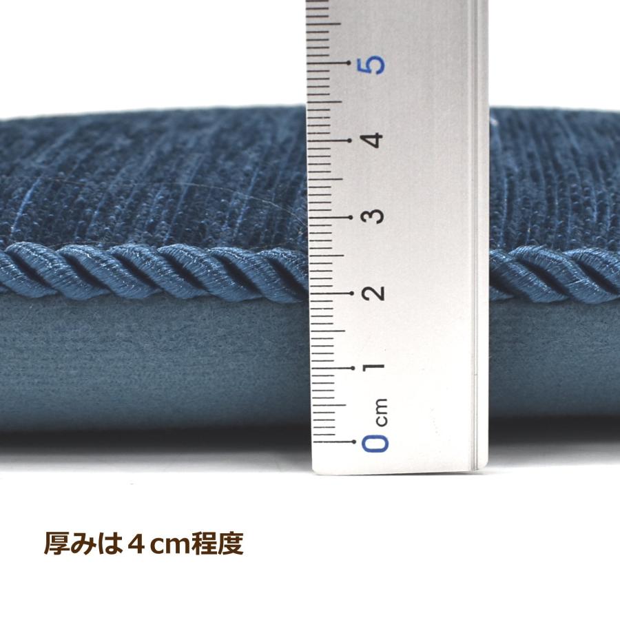 シートクッション 43×41cm （ジャガード） アンティーク ブルー ベージュ ネイビー 花柄 バテイ 椅子用 紐付き : るるべ - 通販 - Yahoo!ショッピング