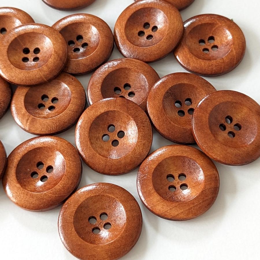 ウッドボタン 30mm 16個（フラットラウンド） ab-061 : ルルルマーケット - 通販 - Yahoo!ショッピング