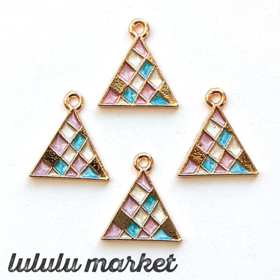 チャーム 三角モザイク 4個 ab-416 : ルルルマーケット - 通販 - Yahoo!ショッピング