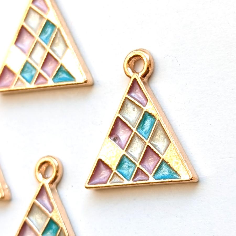 チャーム 三角モザイク 4個 ab-416 : ルルルマーケット - 通販 - Yahoo!ショッピング