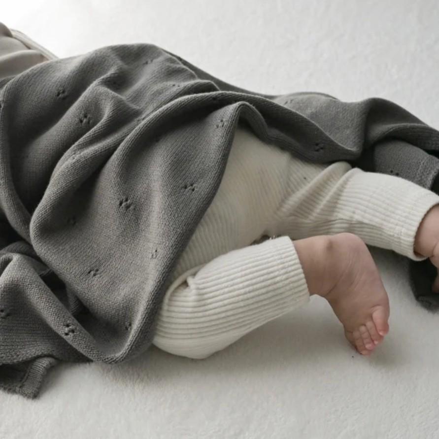 blanco ベビー ニットブランケット organic cotton blanket オーガニックコットン 無地 赤ちゃん 出産準備 ...