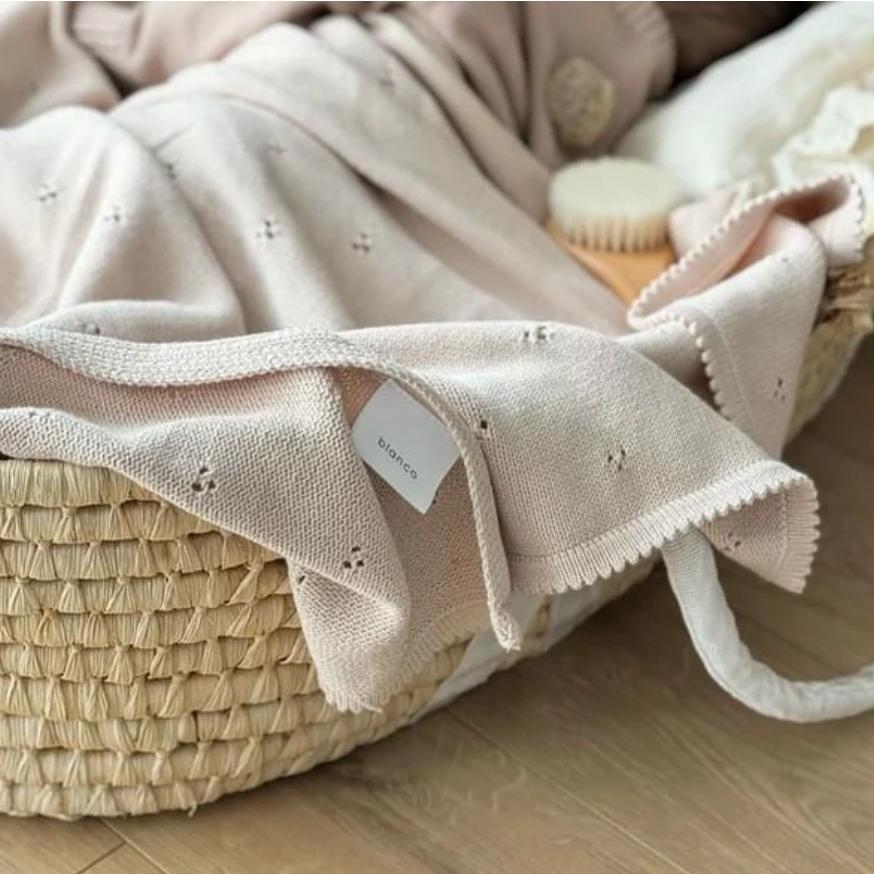 blanco ベビー ニットブランケット organic cotton blanket オーガニックコットン 無地 赤ちゃん 出産準備 ...