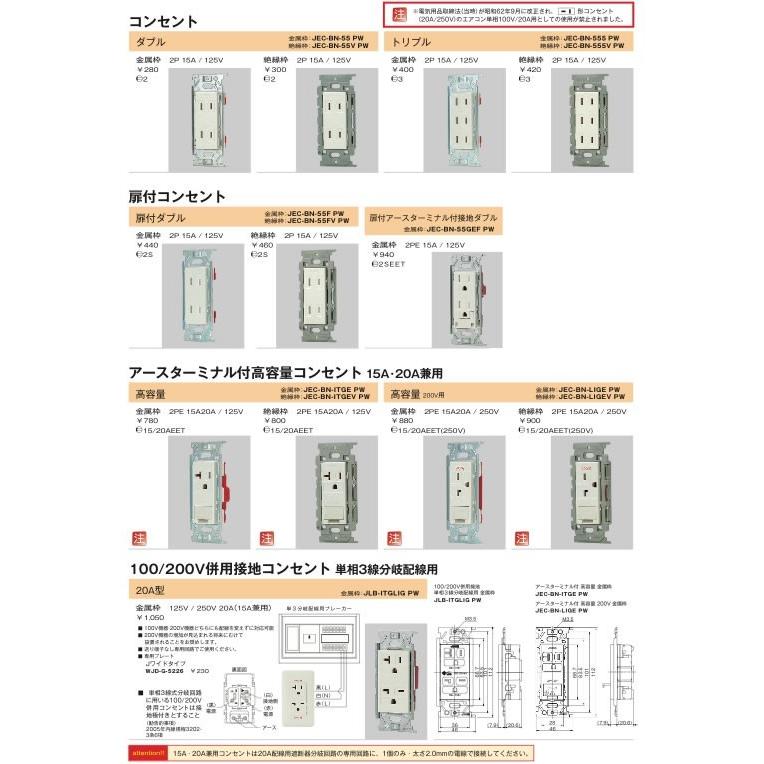 神保電器 JEC-BN-55-G-C-QWD-3-DBM Jワイドスリムシリーズコンセントセット 埋込接地ダブルコンセント+1連用3口プレート 色：チョコ×ダークブラウンメタリック :jec ...