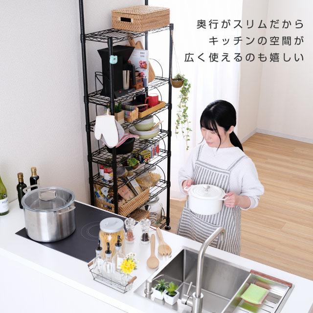 Luminous 天井つっぱり キッチン ラック 幅80 奥行30 7段 Luminous 天井つっぱり キッチン ラック 幅80 奥行30 7段