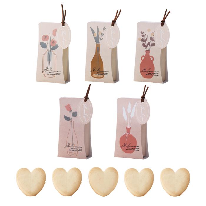 【プチギフト】フラワーベース プチ（ハートクッキー）1個 1704【サンクスギフト・焼き菓子】※5個単位でご注文ください : ギフトのルナルーチェ - 通販 - Yahoo!ショッピング