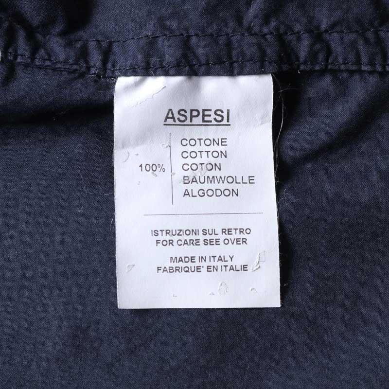 ASPESI / アスペジ ガーメントダイコットンタイプライターカバーオール型シャツジャケット(GIACCA PIJI) （ネイビー） : ルネドメニカ ヤフーショッピング店 - 通販 ...