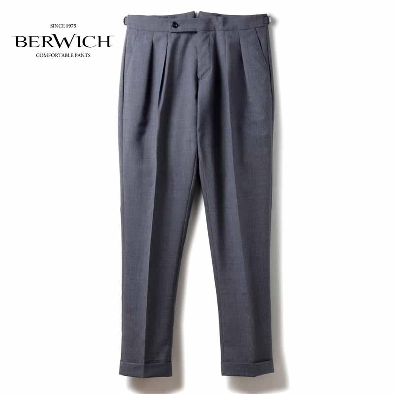 BERWICH / ベルウィッチ CANONICO社製ウールトロピカルサイドアジャスター付き2プリーツパンツ(SCOTCH/VB101) （メランジグレー） : ルネドメニカ ヤフー ...