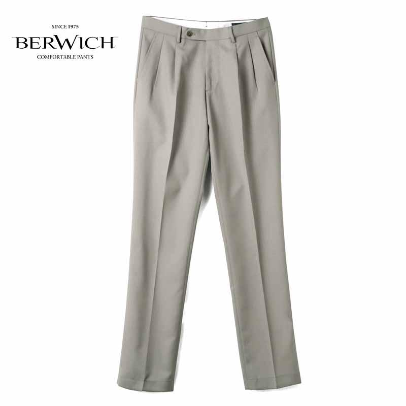 BERWICH（ベルウィッチ） ヴァージンウールアムンゼン2プリーツパンツ(TOMY/MZ1238) （グレージュ） : ルネドメニカ ヤフーショッピング店 - 通販 - Yahoo!ショッピング