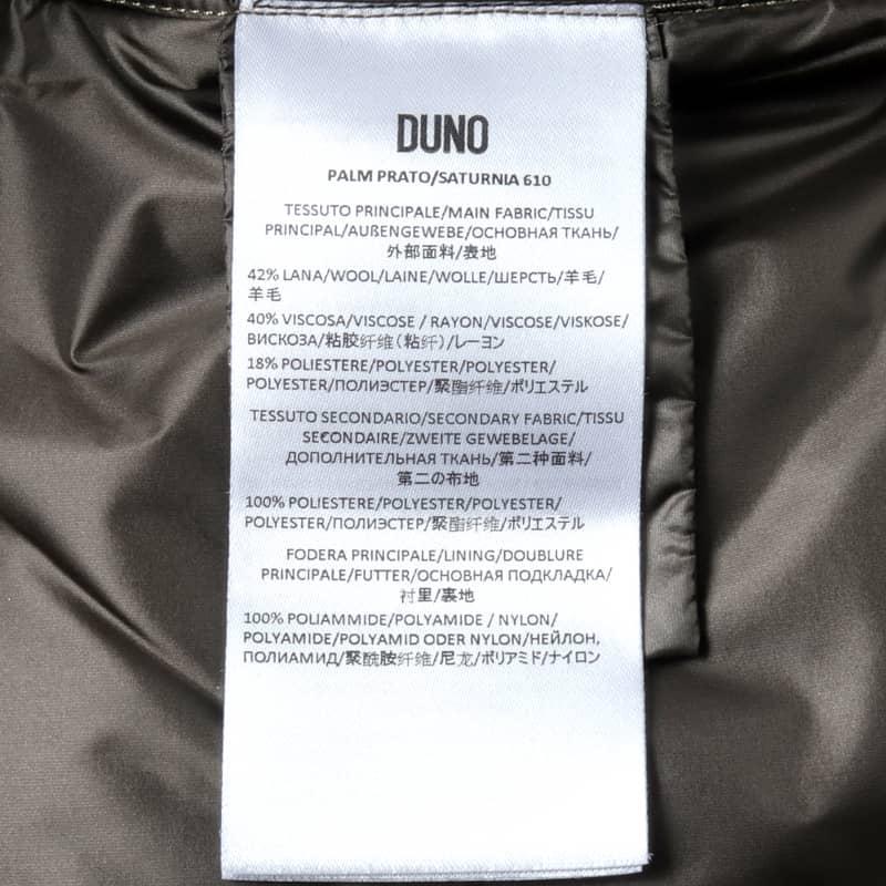 DUNO / デュノ ウールギャバジン×ポリエステル異素材コンビネーションフーデッドダウンジャケット(PALM/PRATO/SATU) （オリーブ×ダークベージュ） : dun2470071 ...
