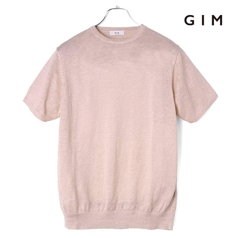 gim GIM / ジムオーガニックリネン12G半袖クルーネックニット（ソフトピンク） : ルネドメニカ ヤフーショッピング店 - 通販 ...