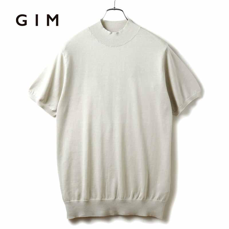 gim GIM / ジム アメリカンシーアイランドコットン14G半袖モックネックニット （ライトベージュ） : ルネドメニカ ヤフーショッピング店 - 通販 - Yahoo!ショッピング