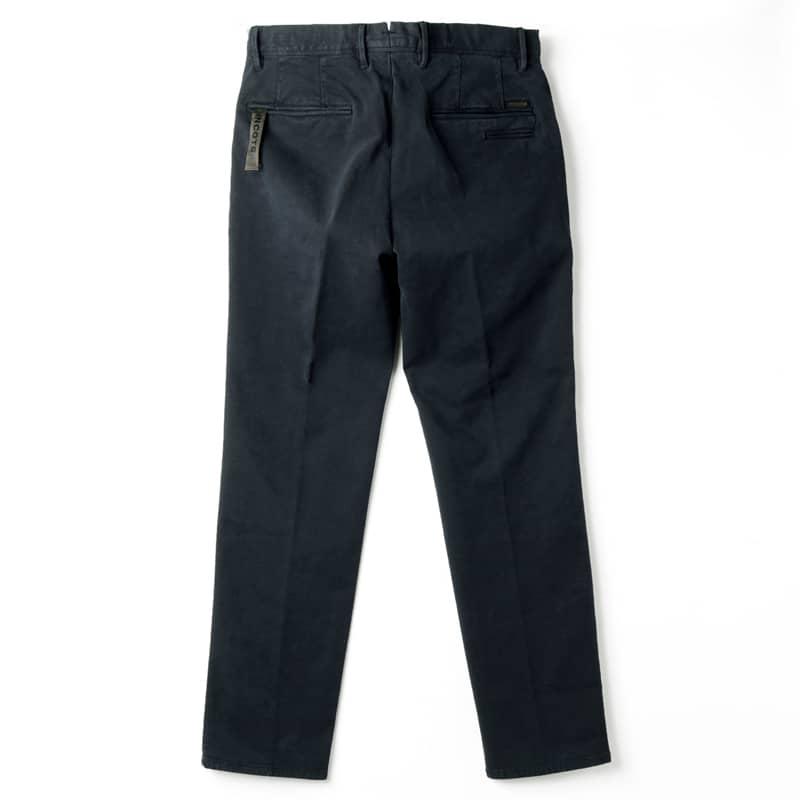 INCOTEX SLACKS / インコテックス スラックス 製品染め微起毛コットンストレッチジャカードスリムテーパードパンツ(103型/TIGHT FIT) （ネイビー） : ルネドメニカ ...