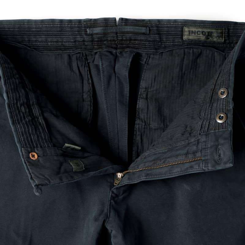 INCOTEX SLACKS / インコテックス スラックス 製品染め微起毛コットンストレッチジャカードスリムテーパードパンツ(103型/TIGHT FIT) （ネイビー） : ルネドメニカ ...