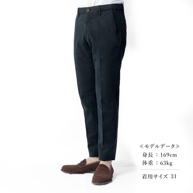 INCOTEX SLACKS / インコテックス スラックス 製品染め微起毛コットンストレッチジャカードスリムテーパードパンツ(103型/TIGHT FIT) （ネイビー） : ルネドメニカ ...