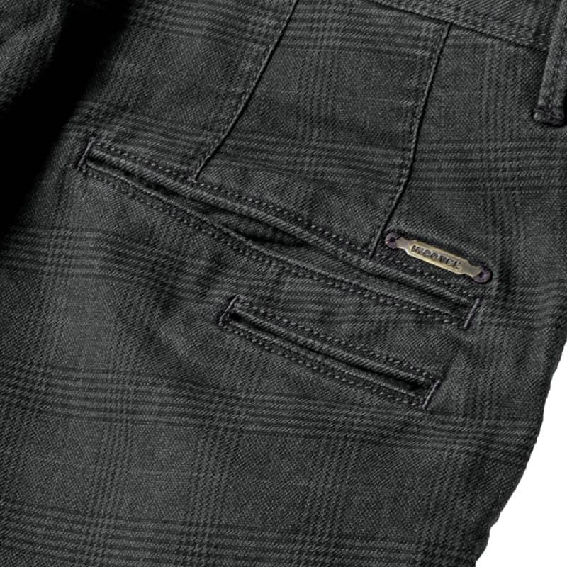 INCOTEX SLACKS / インコテックス スラックス製品染めコットンストレッチグレンチェック柄スリムテーパードパンツ(103型/TIGHT FIT)（グレー×ネイビー ...