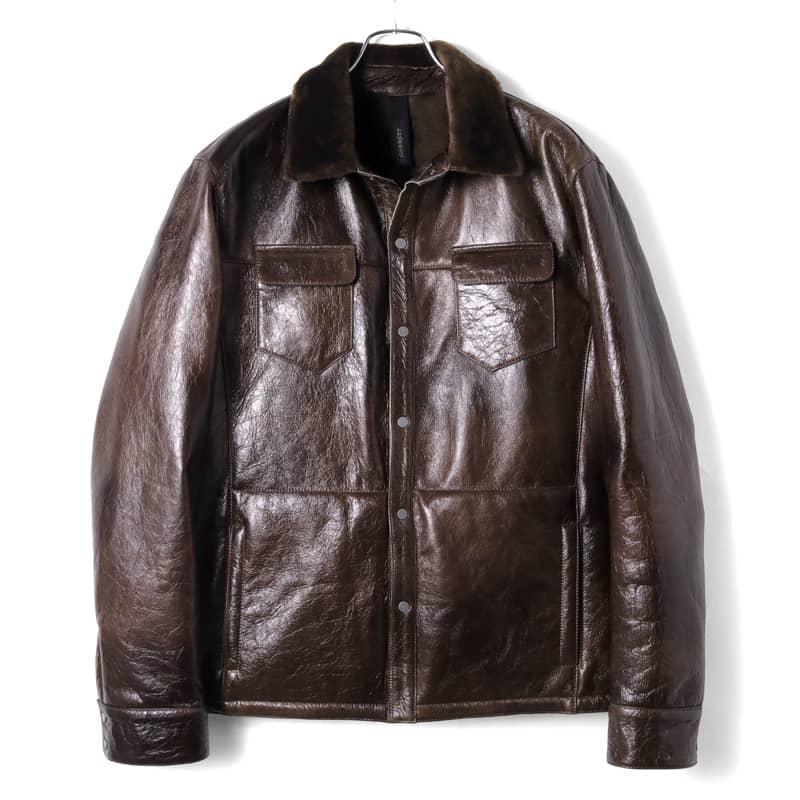GARRETT / ギャレット シアリングナッパムートンレザージャケット(1711) （ヴィンテージブラウン） : ルネドメニカ ヤフーショッピング店 - 通販 - Yahoo!ショッピング