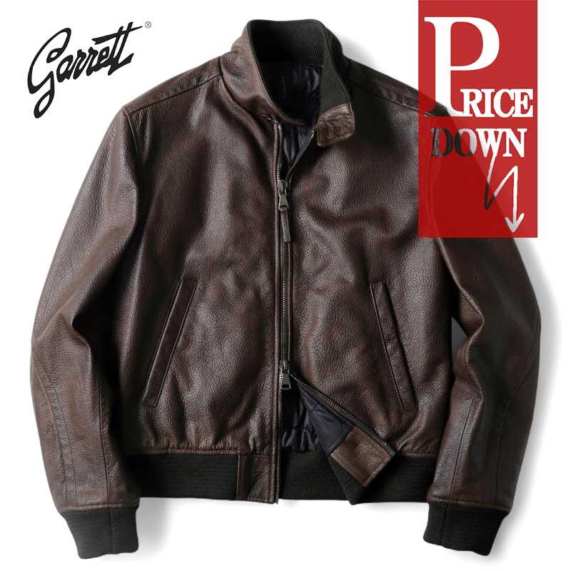 GARRETT / ギャレット 中綿入りバッファローレザースタンドカラージャケット(1748/BUFALO SPAZZOLATO) （ヴィンテージダークブラウン） : ルネドメニカ ヤフー ...