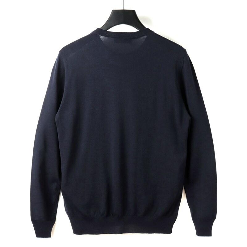 MOORER（ムーレー） ウールハイゲージクルーネックニット(FRANKIE-MLL) （NAVY/GRIGIO） : ルネドメニカ ヤフー ...