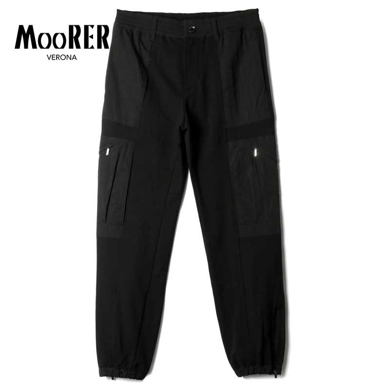 MOORER / ムーレー 撥水シュリンクナイロン切替しコットンスウェットイージーカーゴパンツ(BRITTON-RAD) （ブラック） : ルネドメニカ ヤフーショッピング店 - 通販 ...