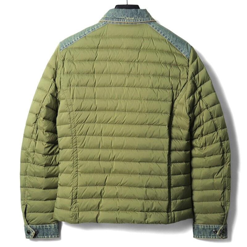 MOORER（ムーレー） ストレッチナイロン×デニムGジャン型ダウンブルゾン(CRESPI-01M) （PISTACCHIO） : ルネ ...