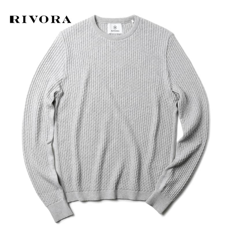 RIVORA / リヴォラ コットンカシミヤケーブル編みクルーネックニット(R23-MKT001) （グレー） : ルネドメニカ ヤフーショッピング店 - 通販 - Yahoo!ショッピング