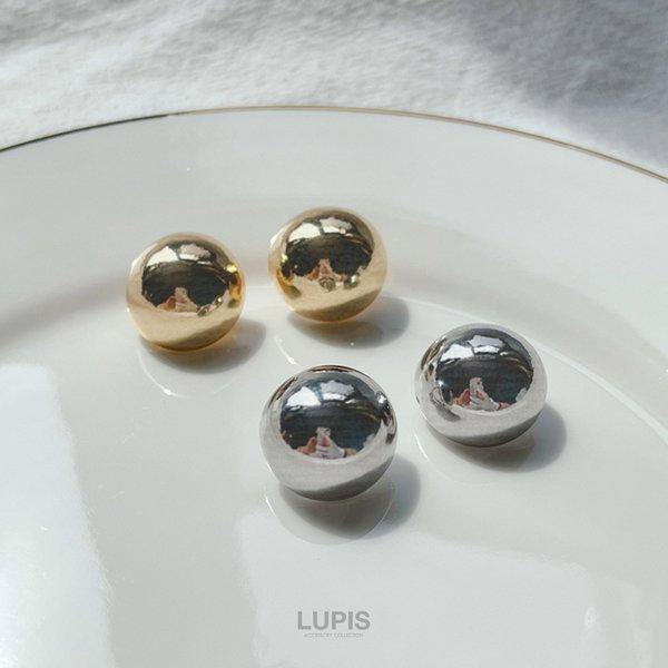 イヤリング メタルボール メタル ぷっくり シンプル 上品 華やか モード カジュアル きれいめ クリップ式 セミマット ゴールド シルバー ...