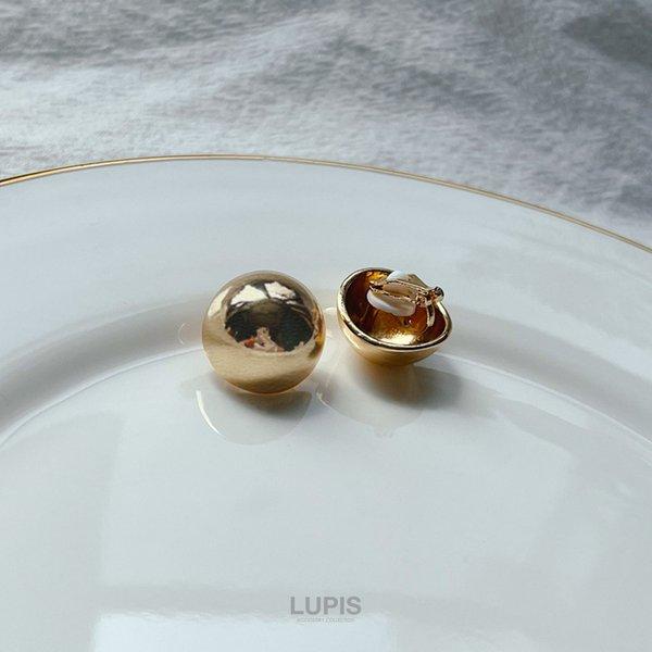 イヤリング メタルボール メタル ぷっくり シンプル 上品 華やか モード カジュアル きれいめ クリップ式 セミマット ゴールド シルバー ...