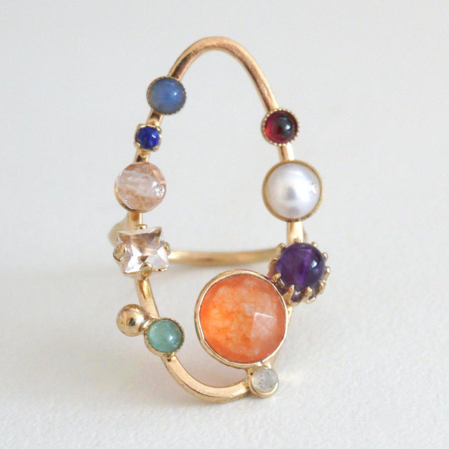 JUNCO Paris 【SALE 30%OFF】ジュンコパリ PARIS オーバル ストーンリング オレンジ : ラブリ - 通販 ...