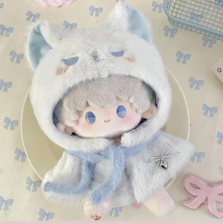 ポンチョ 20cm 10cm いぬ かわいい マスコット ぬい服 服 ちび ぬいぐるみ 耳付きフード ケープ 着せ替え 衣装 ぬいケープ ...