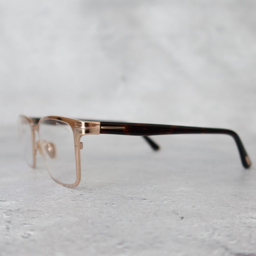 TOM FORD EYEWEAR メガネ トムフォード スクエア ゴールド ブラウン 新品 金 メタル べっ甲柄 ブルーライトカット ツートン ...