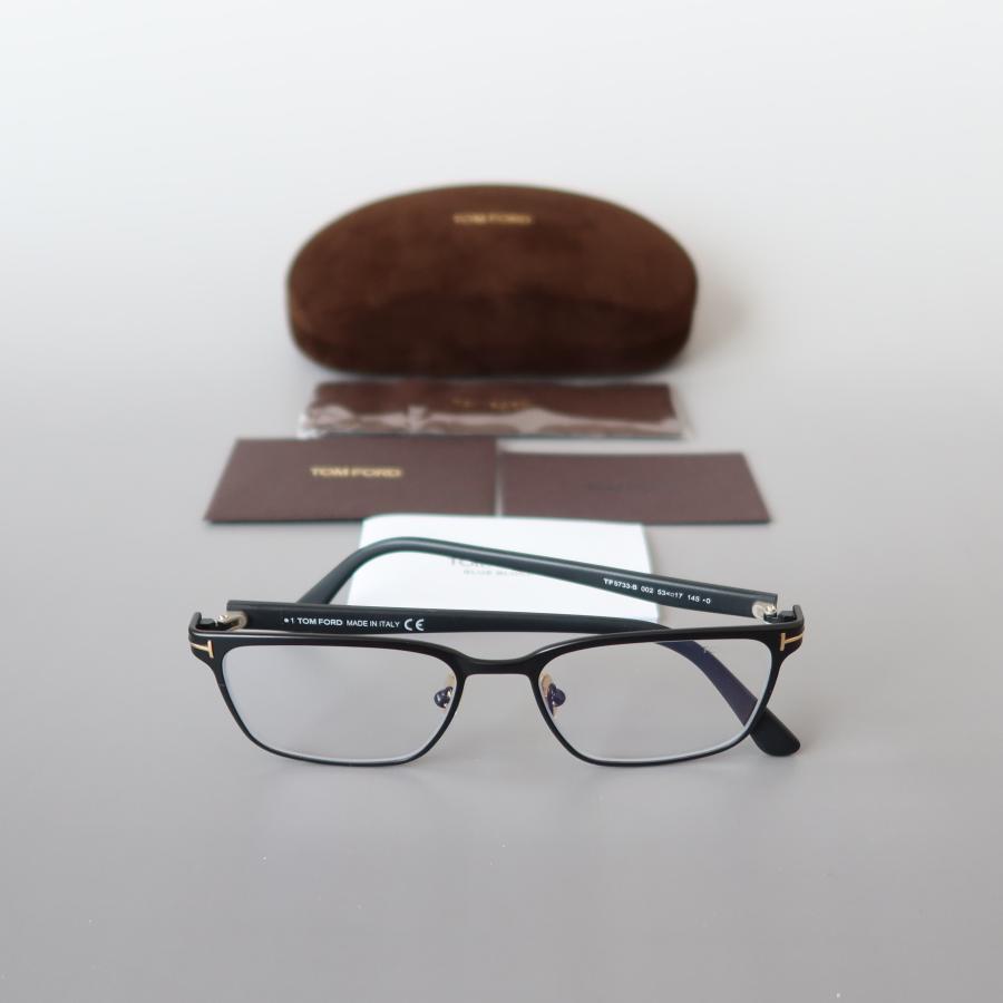 メガネ トムフォード TOM FORD スクエア マットブラック 新品 黒 金 メタル アセテート ブルーライトカット ゴールド コンビ ...