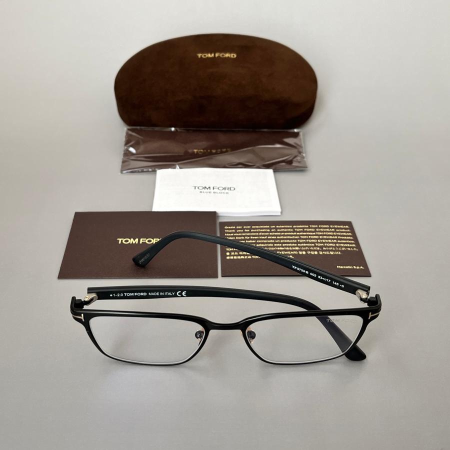 TOM FORD EYEWEAR メガネ FT5733 フレーム メンズ レディース トムフォード スクエア 新品 マットブラック 黒 金 ...