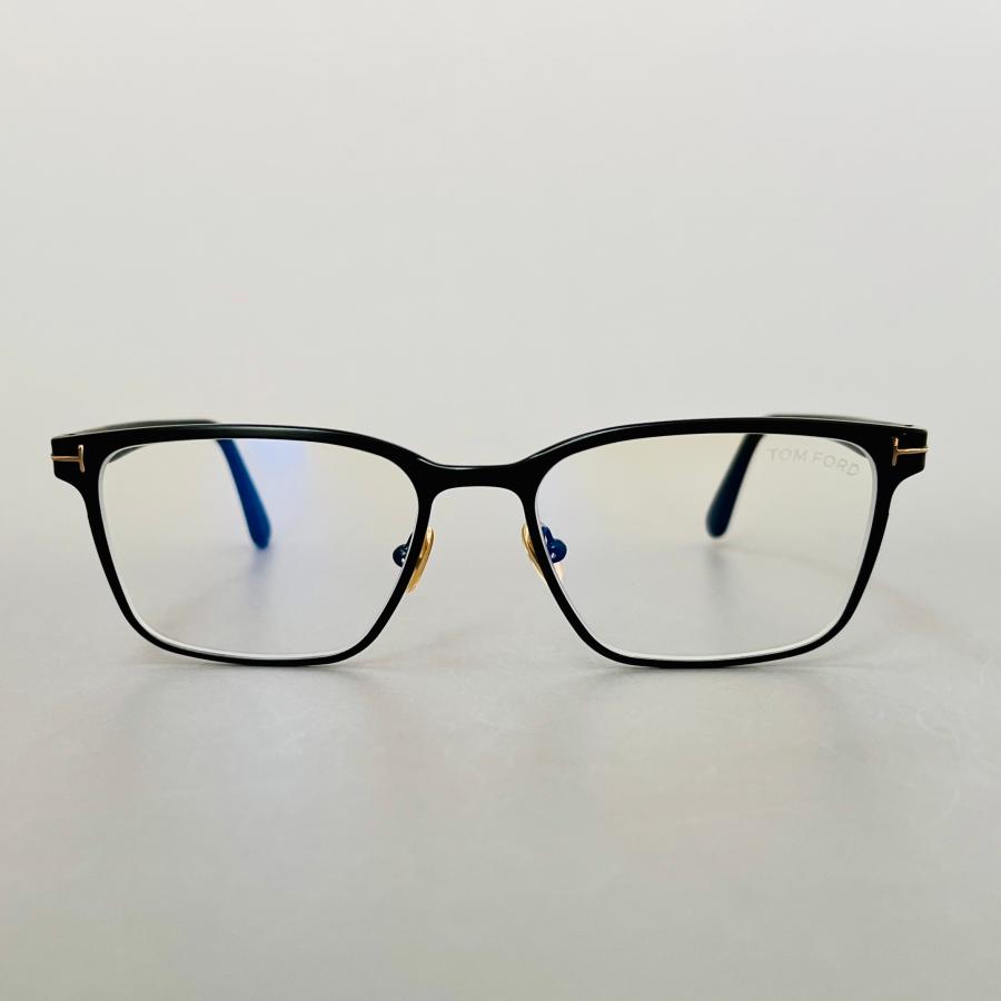 TOM FORD EYEWEAR 【並行輸入品】トムフォード メガネ スクエア フレーム 新品 マットブラック 黒 金 ゴールド FT5733 ...