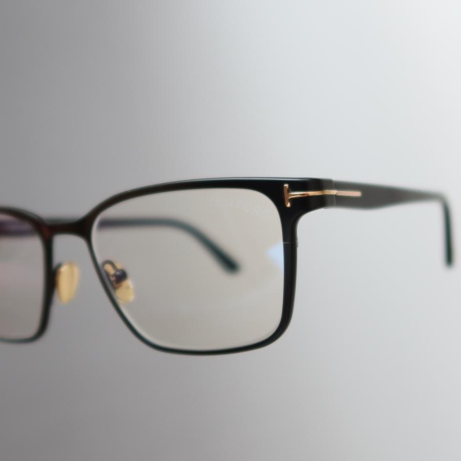 メガネ トムフォード TOM FORD スクエア マットブラック 新品 黒 金 メタル アセテート ブルーライトカット ゴールド コンビ ...